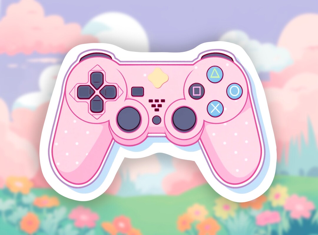 Playstation Controller Sticker, Pink, Gamer, Matte, Holographic, Glossy ...
