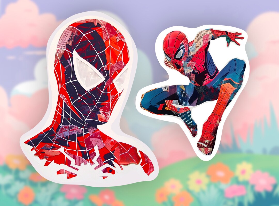 Miles Morales Sticker Set, Spiderman, Spiderverse, Matte, Holographic ...