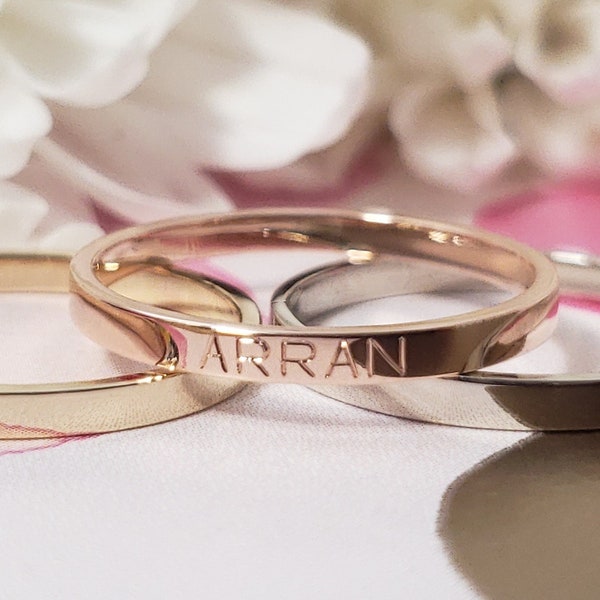 Engraved Gold Ring - Etsy