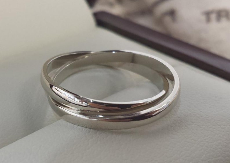4mm Interlocking Ring 950 Platinum Wedding Band 22kt 18kt - Etsy