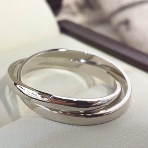 4mm Interlocking Ring 950 Platinum Wedding Band 22kt 18kt - Etsy