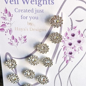 Veil Weights, Crystal Flower Veil Weights, Bridal, Elegant, Wedding ...