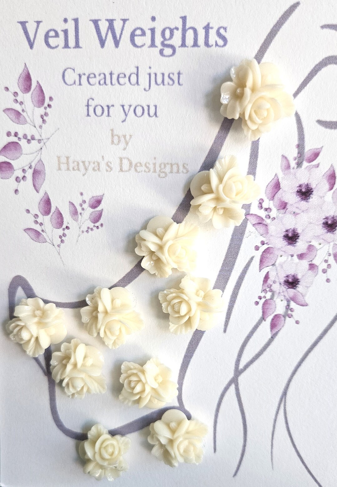 Veil Weights, Ivory Floral Cluster Bridal, Elegant, Wedding, Wedding ...