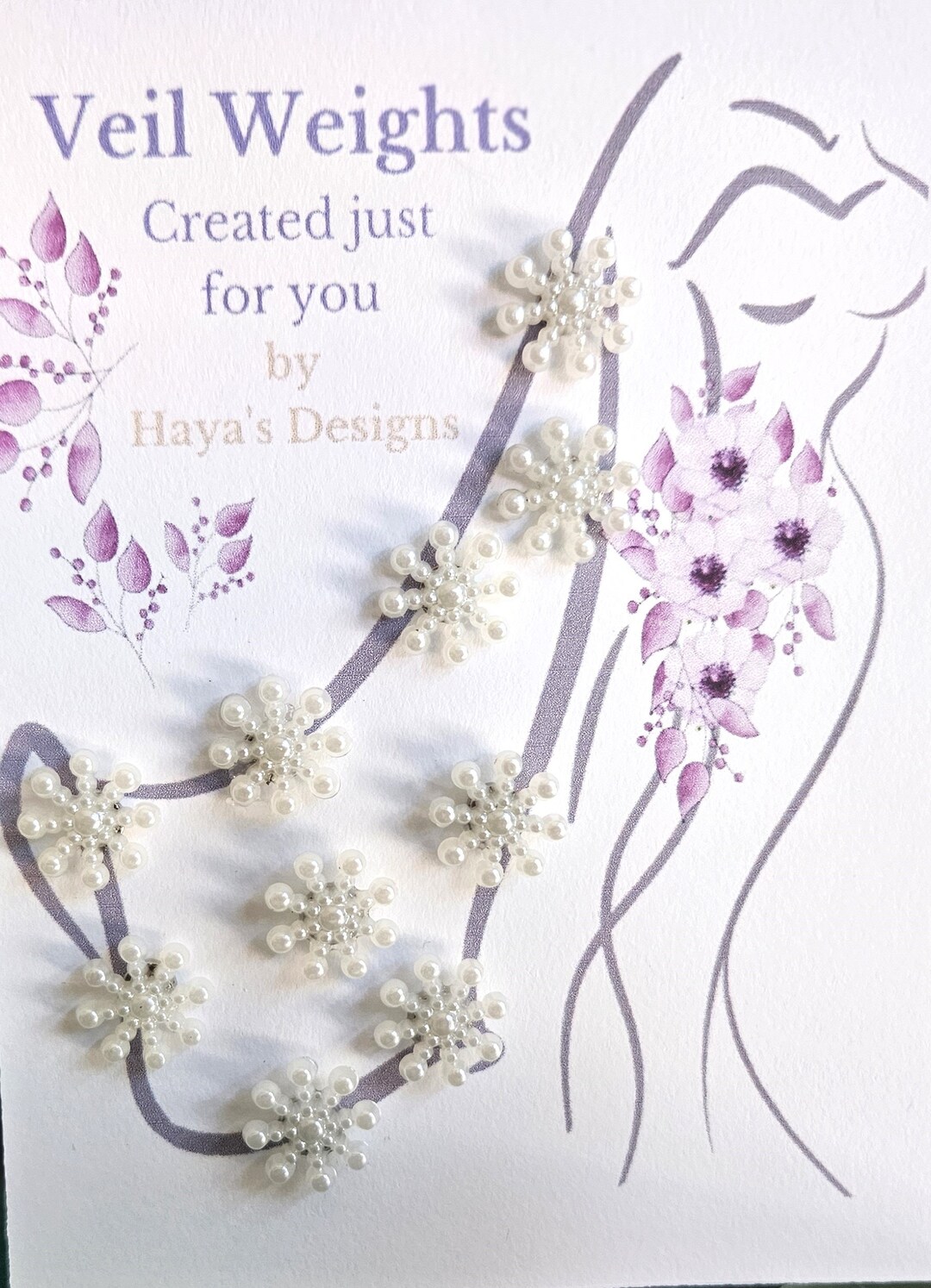 Snowflake Wedding Veil Weights: Resin Bridal Veil Control, Cream or ...