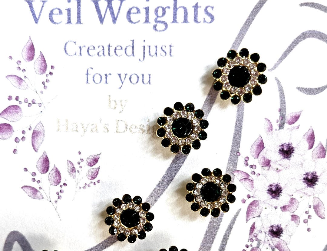 Jade Green Crystal Floral Veil Weights: Magnetic Bridal Veil Control - Etsy