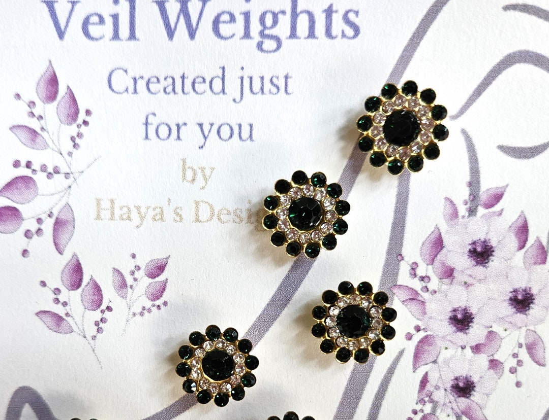 Veil Weights, Jade Green & Crystal Flower Veil Weights, Bridal, Elegant, Wedding, Wedding Veil ...