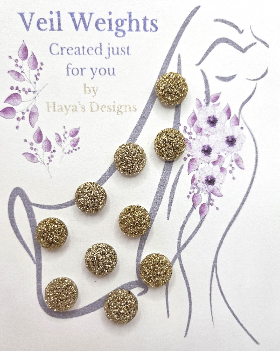 Veil Weights, Gold Druse Style Veil Weights, Bridal, Elegant, Wedding ...