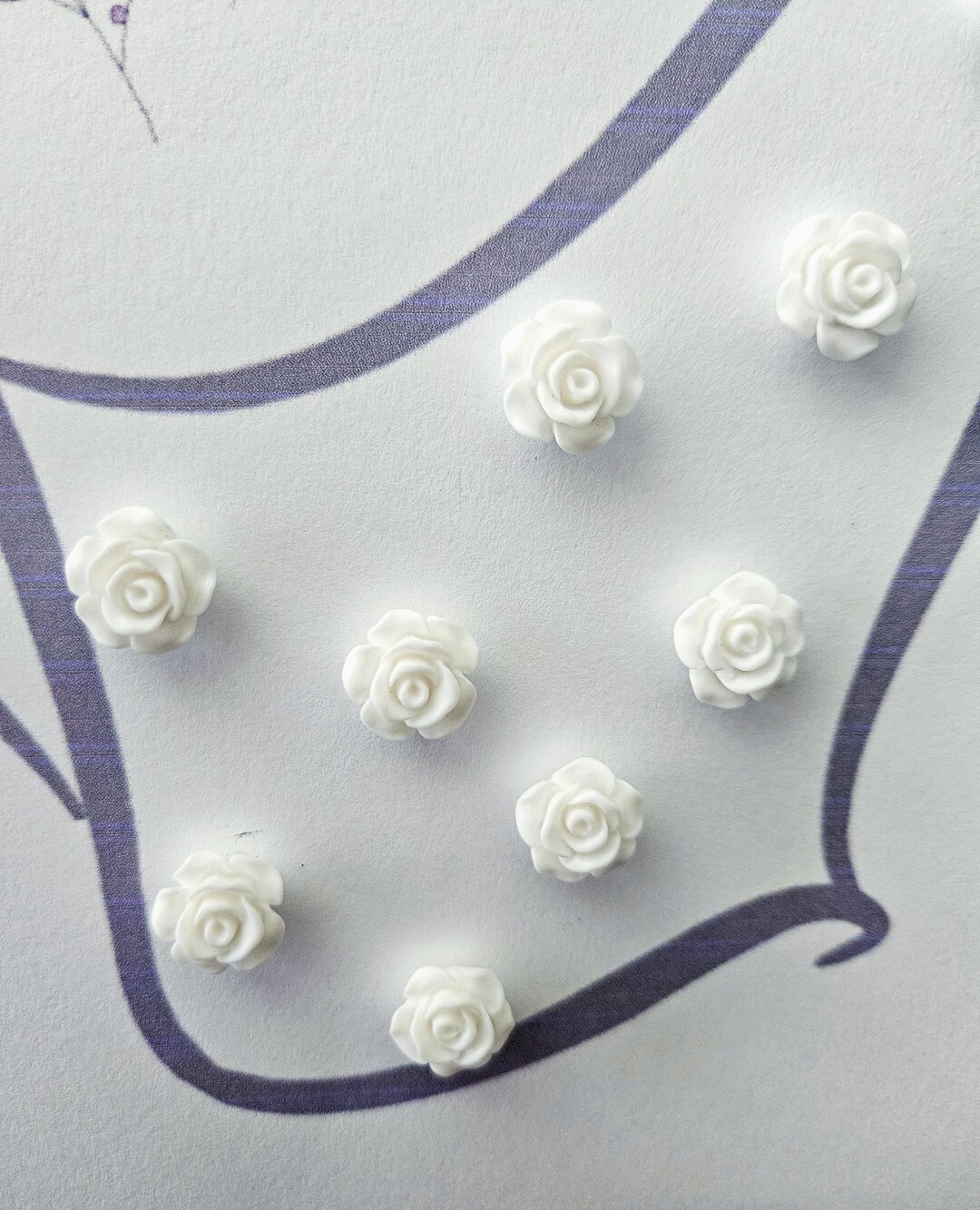 Veil Weights, Ivory or White Rose Veil Weights, Bridal, Elegant ...