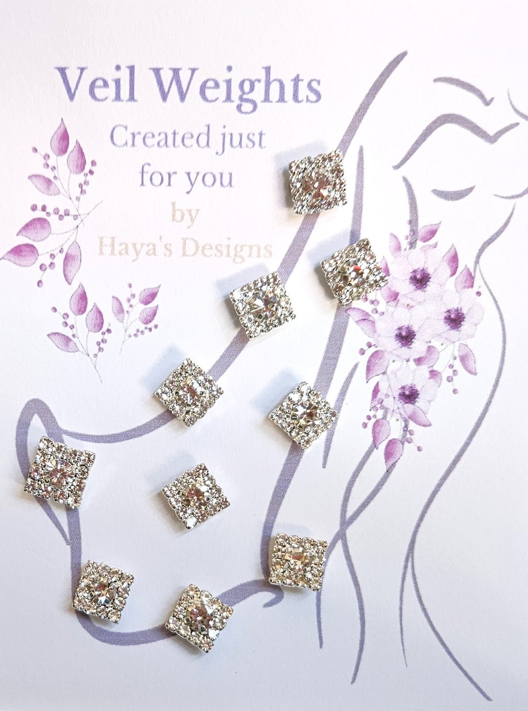 Veil Weights, Crystal Veil Weights, Bridal, Elegant, Wedding, Wedding ...