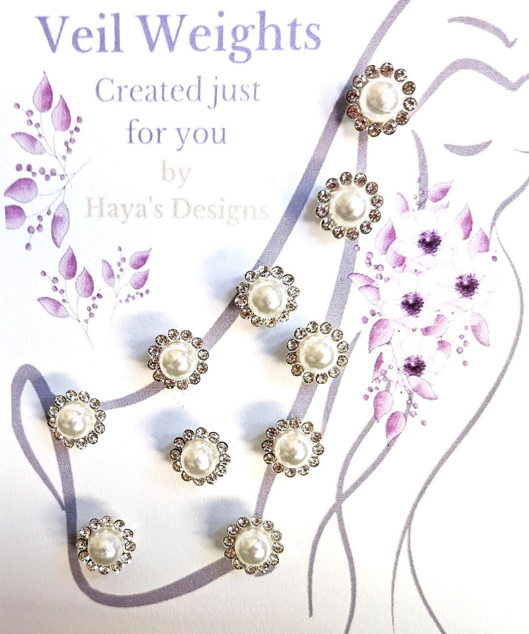 Crystal & Pearl Bridal Veil Weights: Magnetic Wedding Veil Control - Etsy