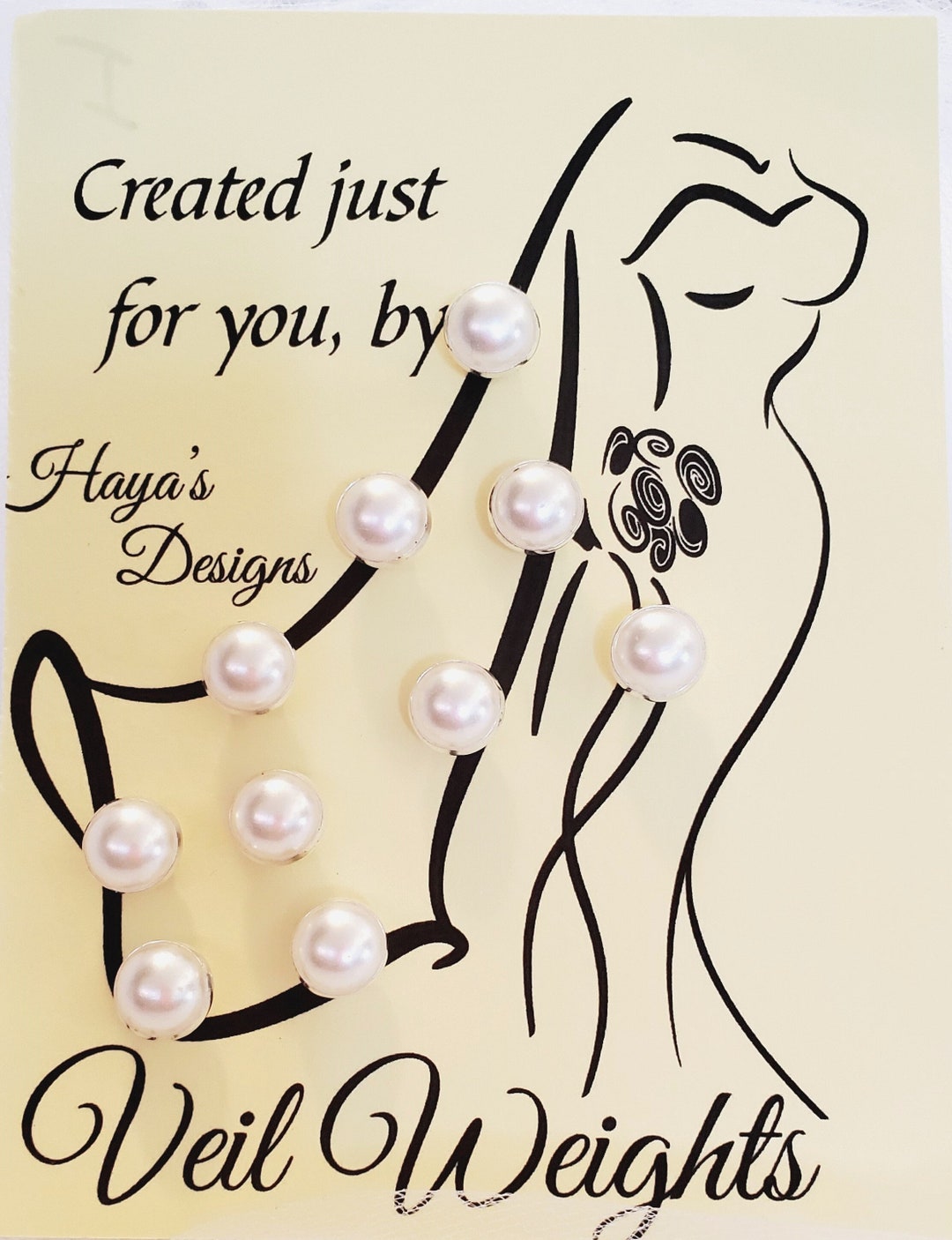 Veil Weights Cream Ivory Pearls Silver Banded Bottom - Etsy