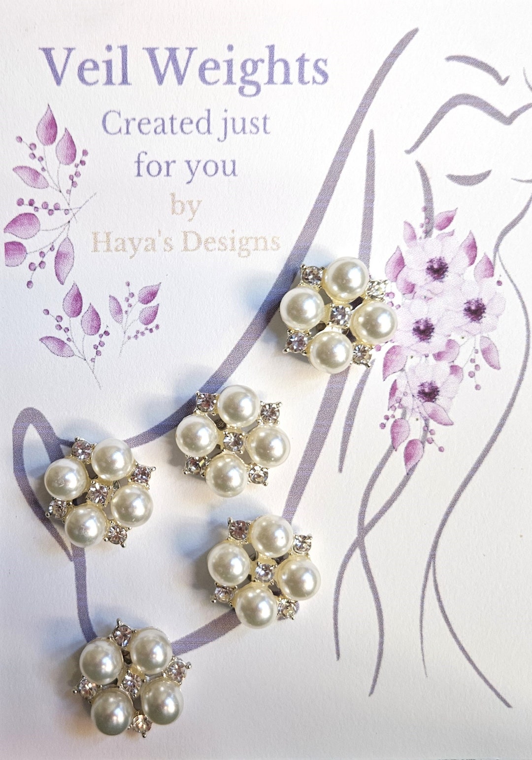 Veil Weights, Pearl Cluster Bridal Weights, Elegant, Wedding, Wedding ...