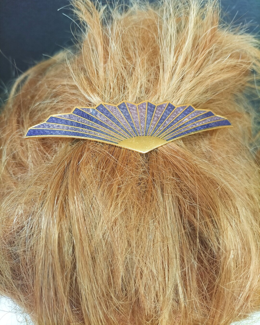 Vintage Cloisonne Art Deco Style Hair Barrette Rising Sun - Etsy