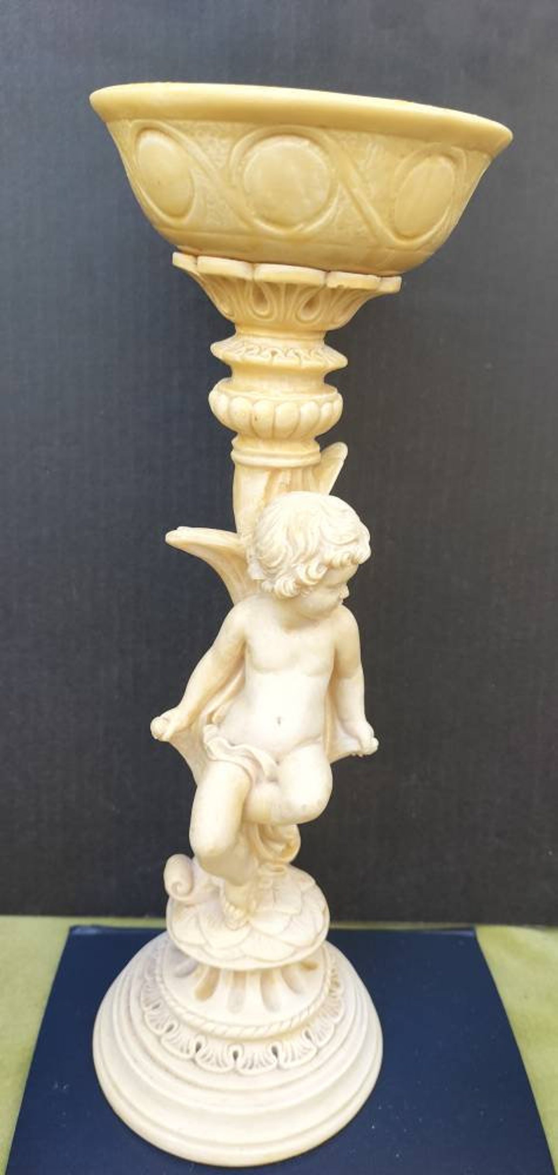 Vintage Alabaster Cherub Angel Tea Light Candle Holder - Etsy