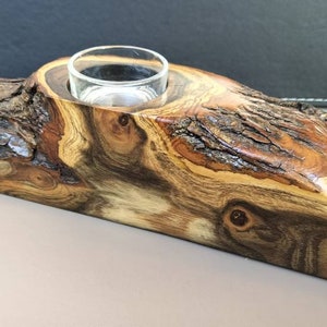 Vintage Tea Light Log Candle Holder Hand Made Tealight Wooden - Etsy
