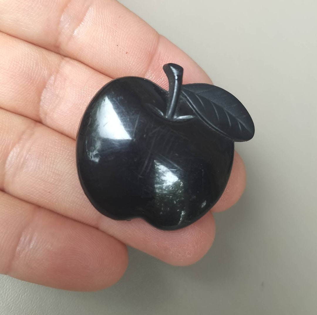 Vintage Black Apple Plastic Brooch, Retro MCM Jewellery - Etsy