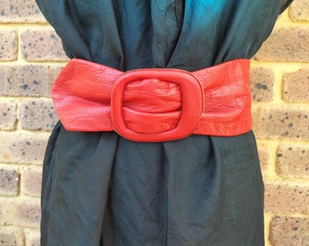 Wide Red Belt Vintage - Etsy