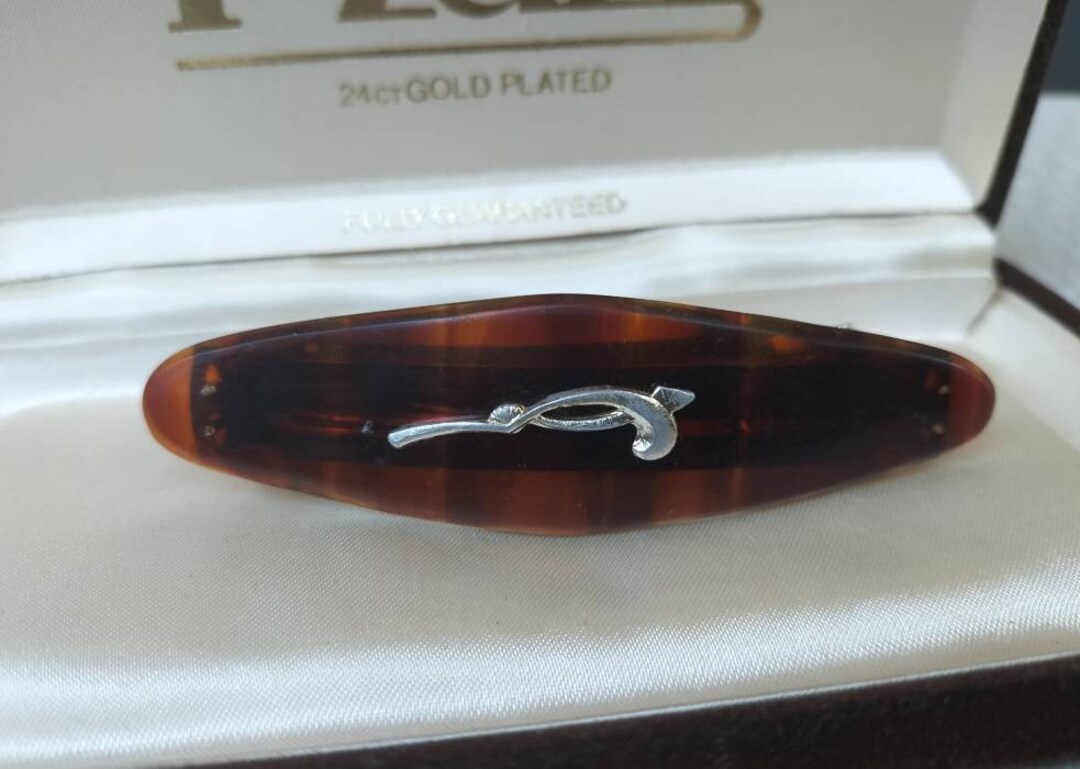 Vintage Faux Tortoise Shell Hair Barrette Hair Clip Unusual Closure - Etsy