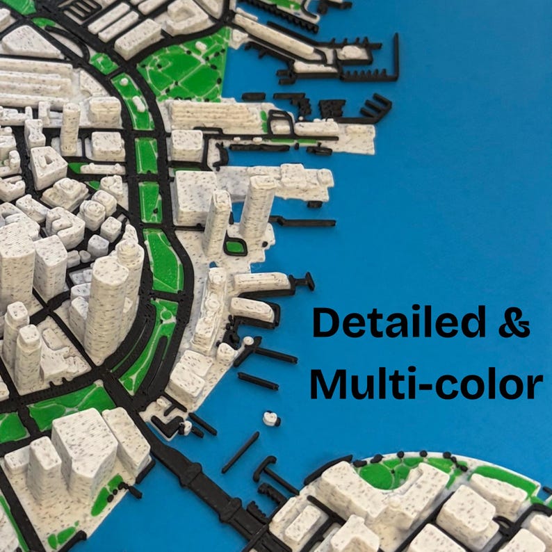 Multi-color 3D City Map ANY SIZE - Etsy