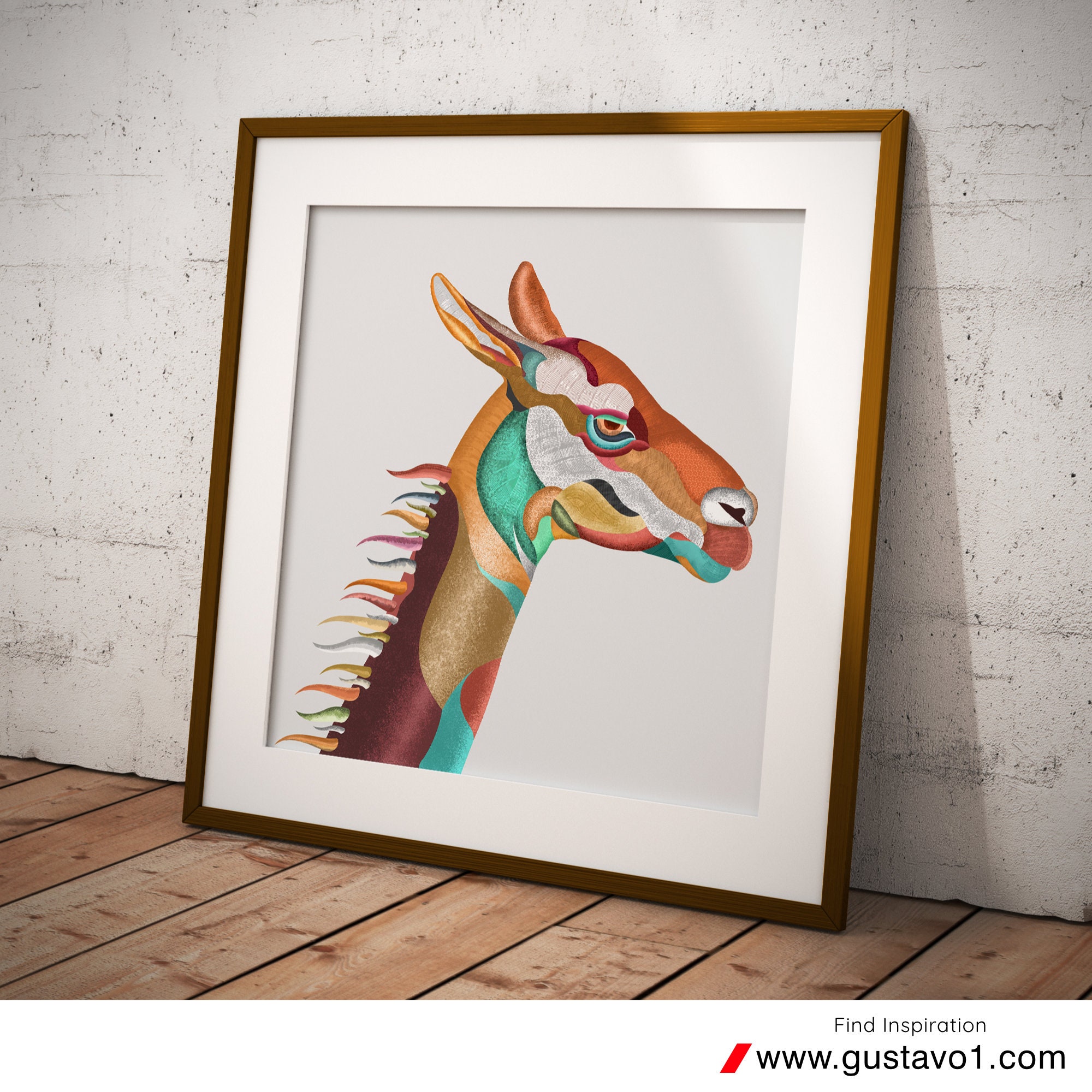 Retrato Llama Dibujo Alpaca Peru Cusco Incas Inca Acuarela Camelido ...