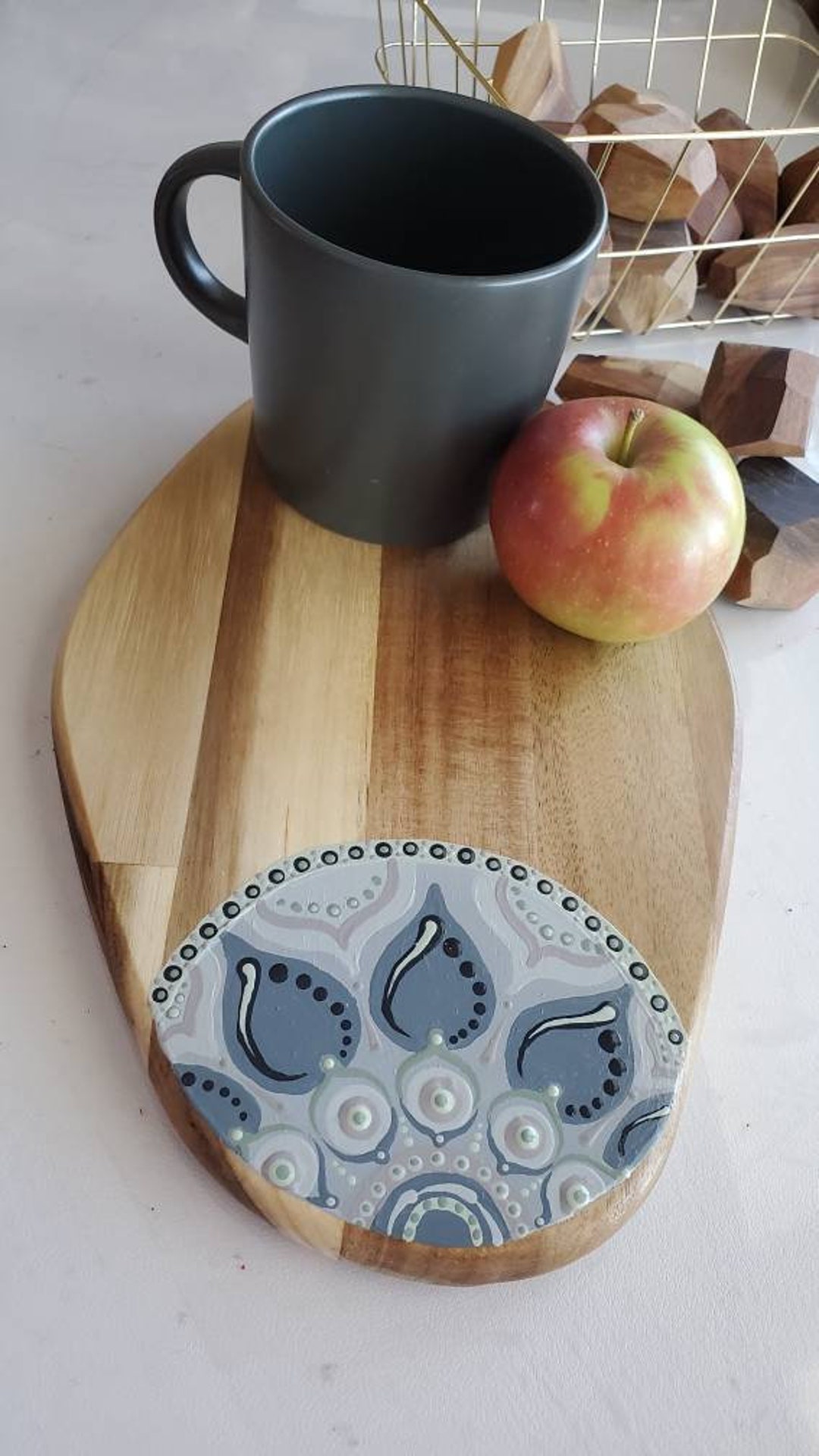 Wood Mandala Charcuterie Snack Board Serving Tray With Protectant ...