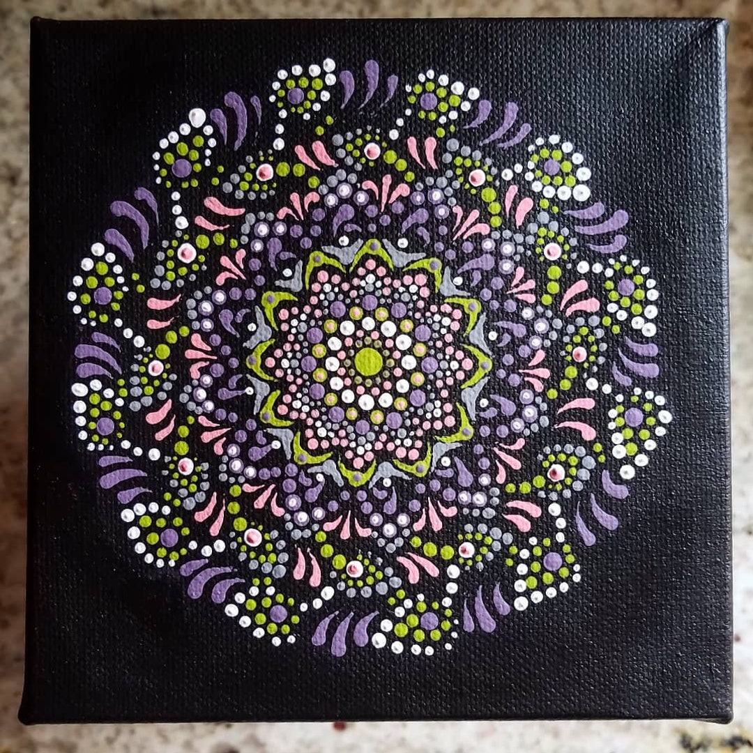 Dot Mandala Art, Mini Painting, Boho Decor Bedroom, Gift for Her ...