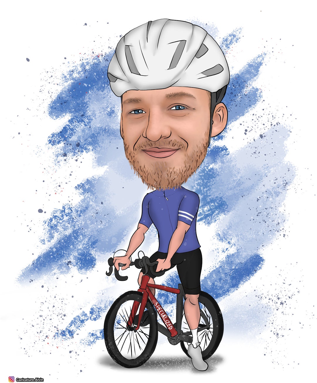 Caricature Portrait for Cyclist in 24 H Perfect Gift Idea for Cyclist ...
