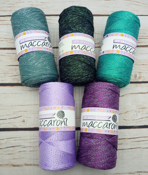 Maccaroni Pp Macrame Yarn Polyester Glitter Rope Macrame Cord - Etsy