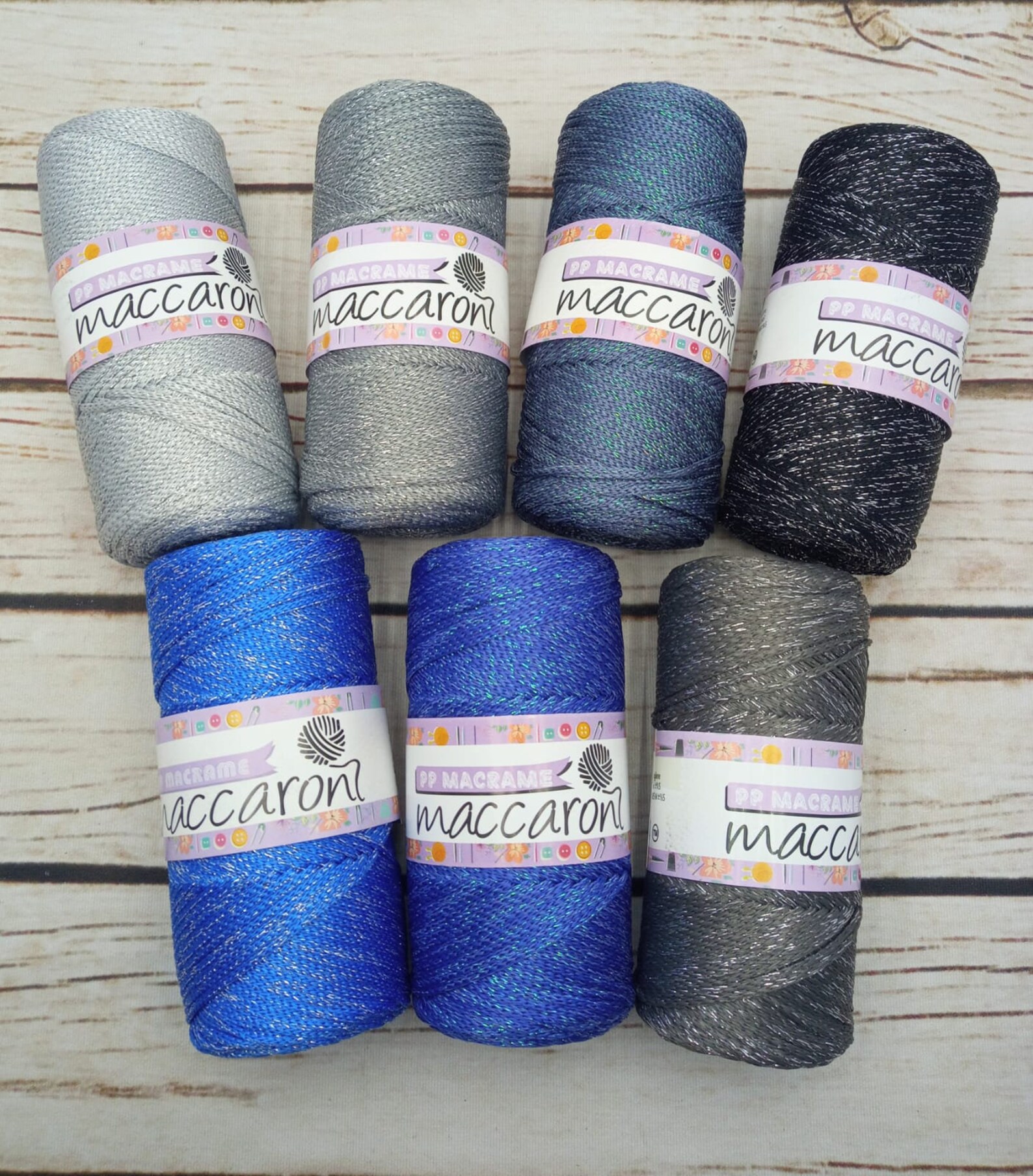 Maccaroni Pp Macrame Yarn Polyester Glitter Rope Macrame Cord - Etsy