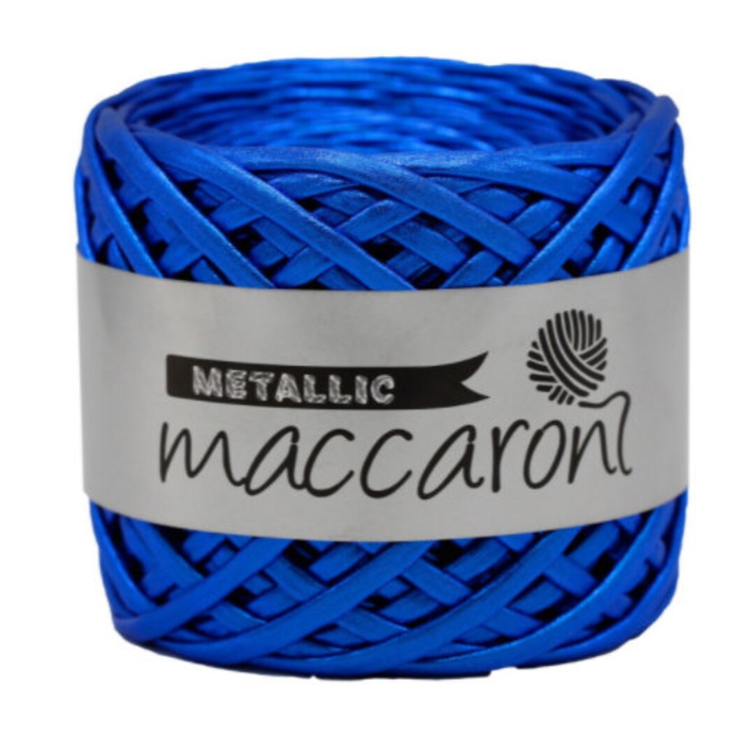 Metallic Yarn Glossing Yarn Maccaroni Yarn Blue Metallic Yarn - Etsy
