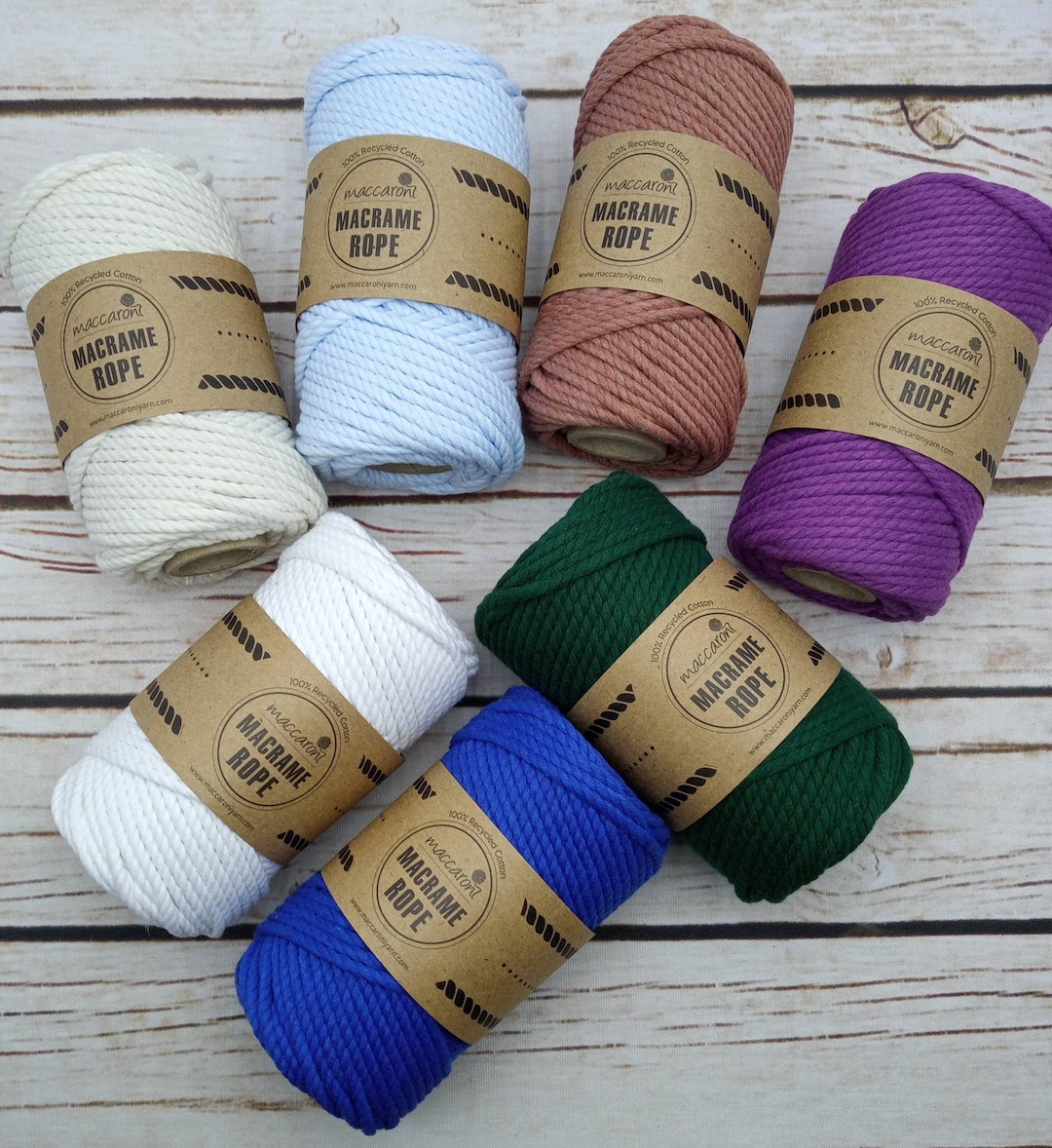 Maccaroni Macrame Rope. Macrame Rope 4 Mm. Cotton Macrame Rope ...