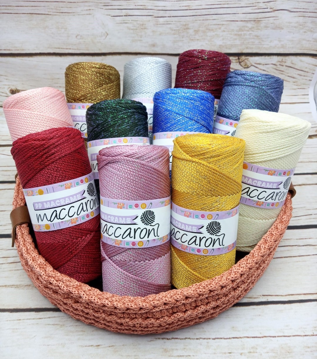 Maccaroni Pp Macrame Yarn Polyester Glitter Rope Macrame Cord 3mm ...