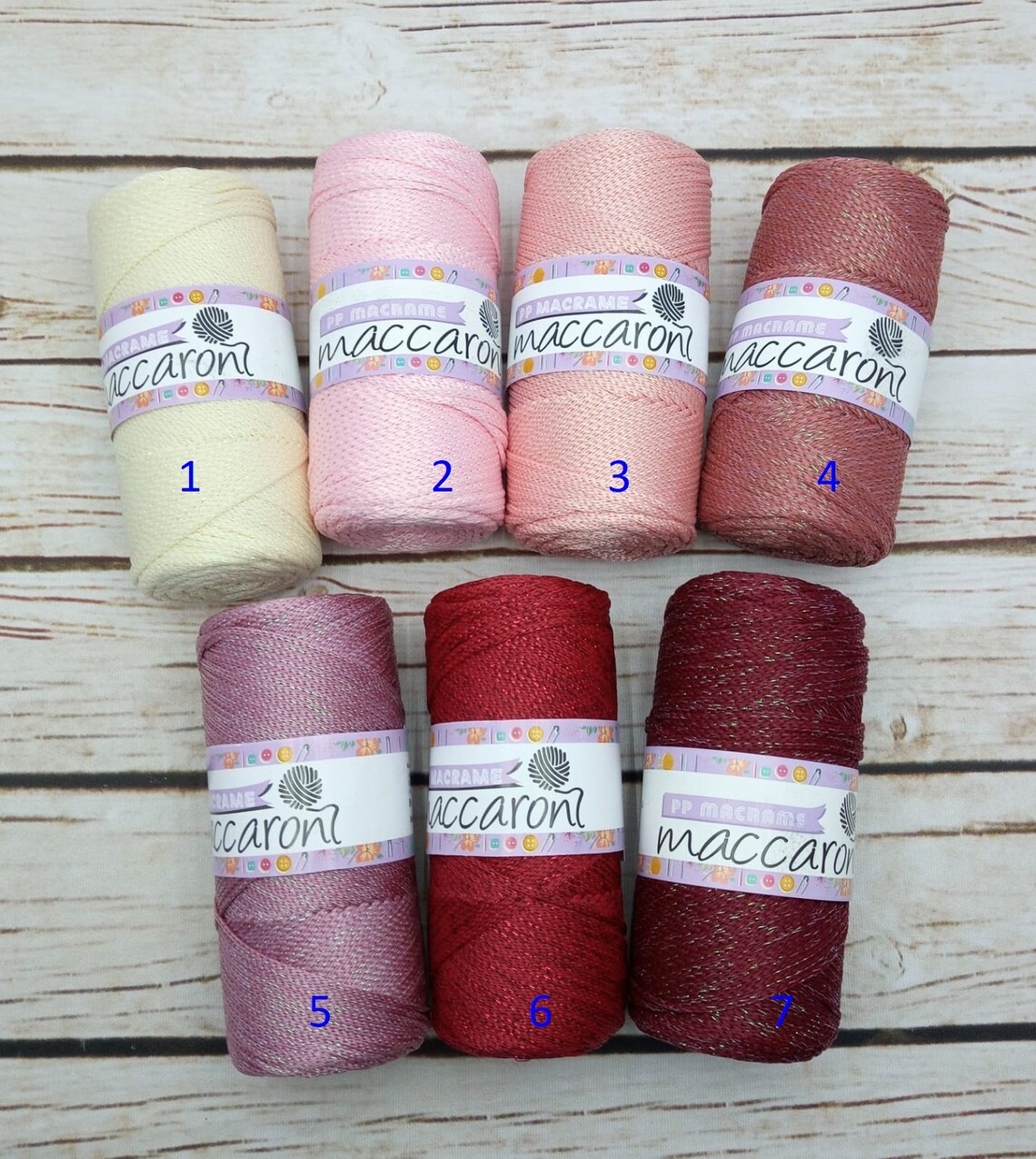 Maccaroni pp macrame yarn Polyester glitter rope Macrame cord | Etsy