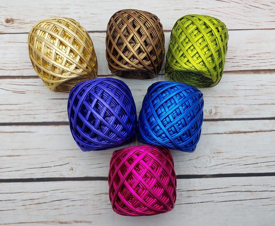 Metallic Yarn Glossing Yarn Maccaroni Yarn Crochet Metallic Yarn ...