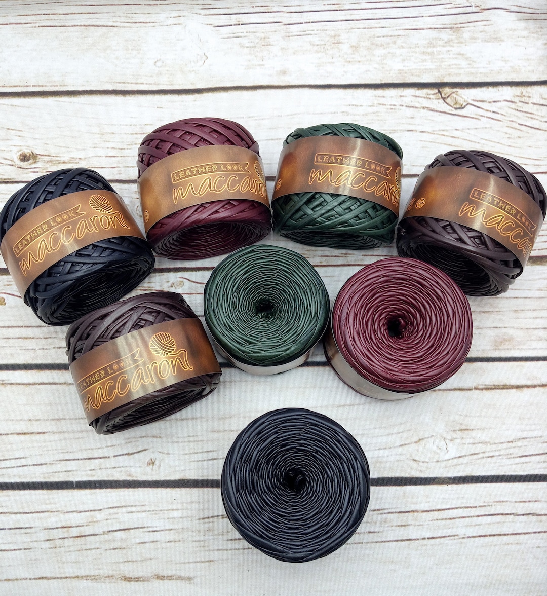 Metallic Yarn Glossing Yarn Leather Look Tshirt Yarn - Etsy
