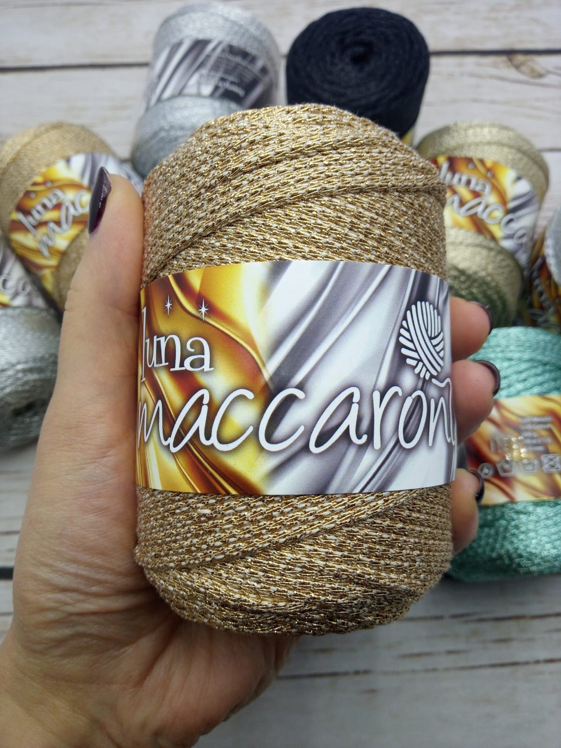 Macrame metallic cord 3 mm Maccaroni Luna Lurex cord 3 mm | Etsy