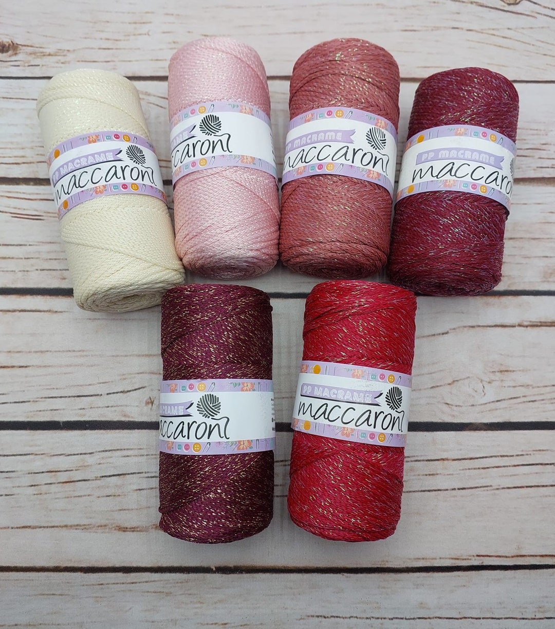 Maccaroni Pp Macrame Yarn Polyester Glitter Rope Macrame Cord 3mm ...