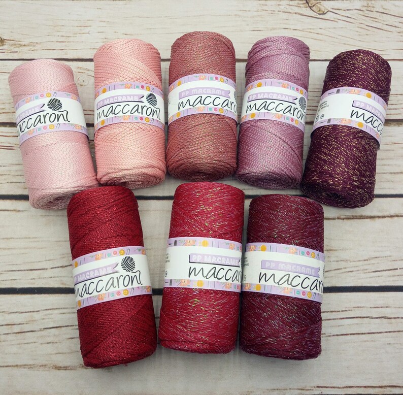 Maccaroni Pp Macrame Yarn Polyester Glitter Rope Macrame Cord - Etsy