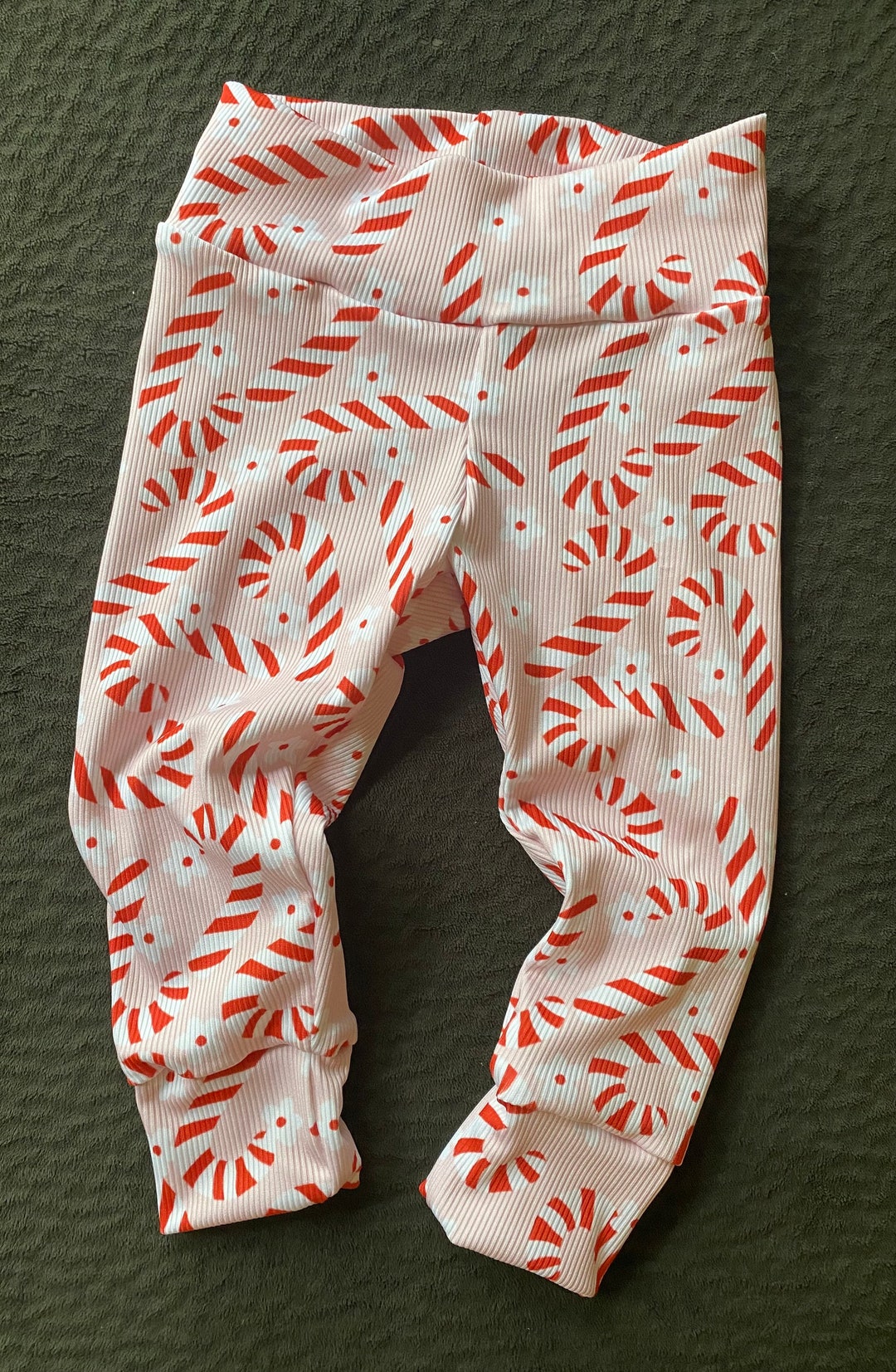 Christmas Candy Cane Pink Leggings/pants, Leggings With Matching ...