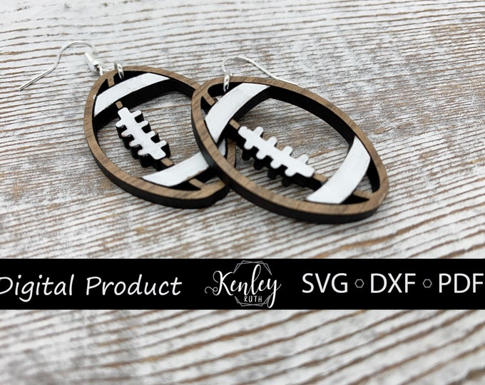Football Earrings Digital Cut File | Etsy