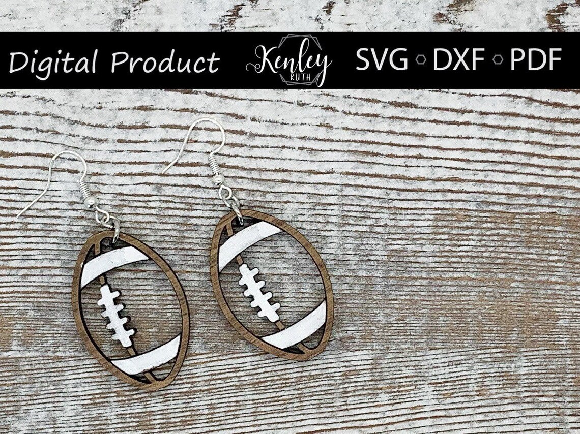 Football Earrings Digital Cut File - Etsy