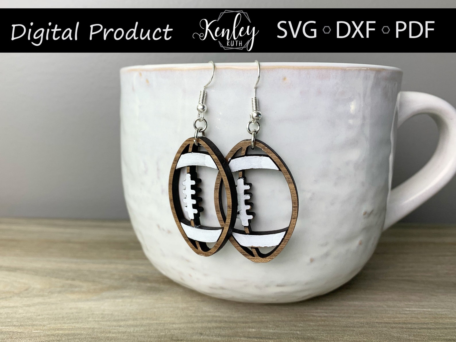 Football Earrings Digital Cut File - Etsy