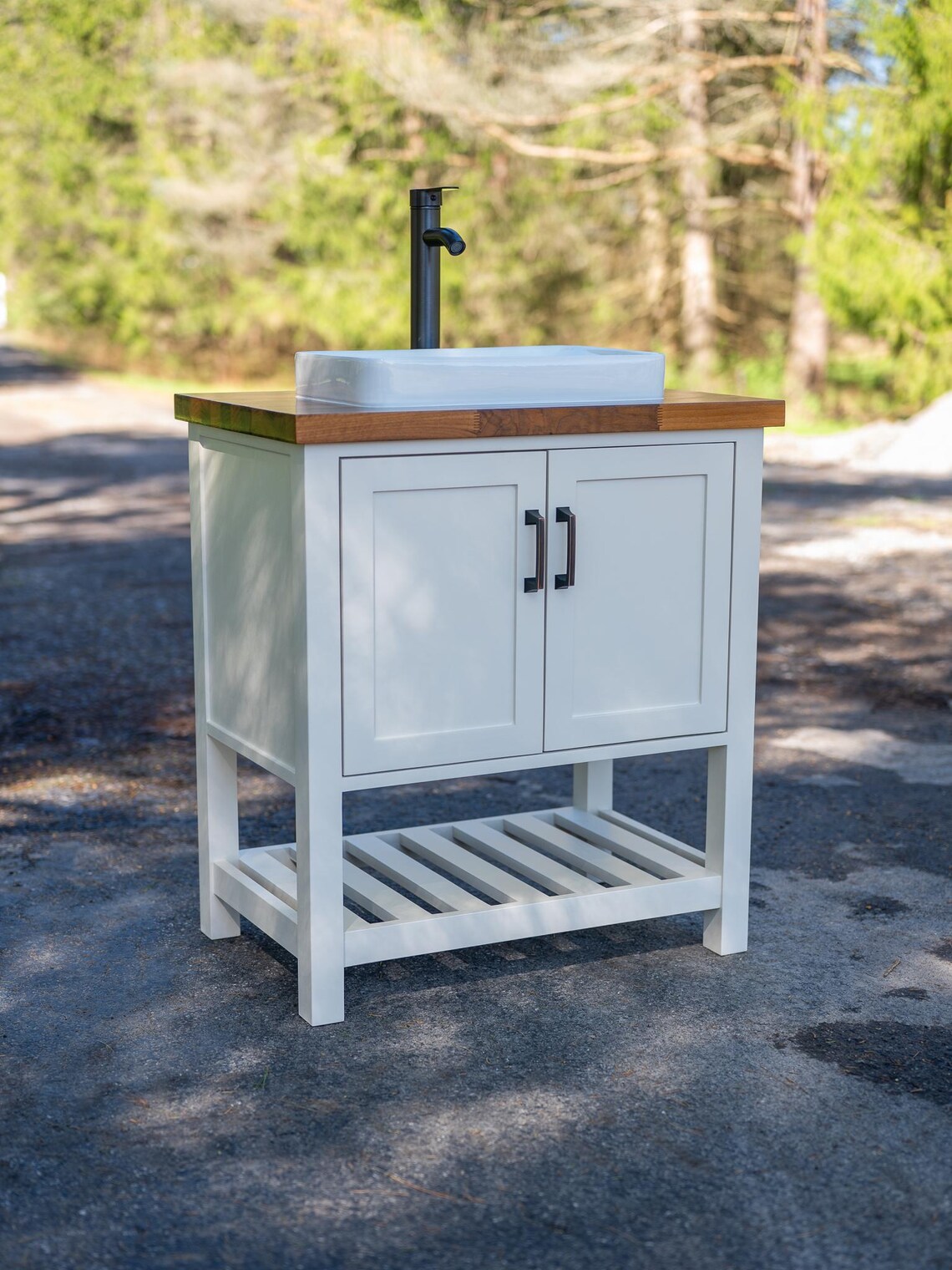 Black Walnut Butcher Block Bathroom Vanity - Etsy