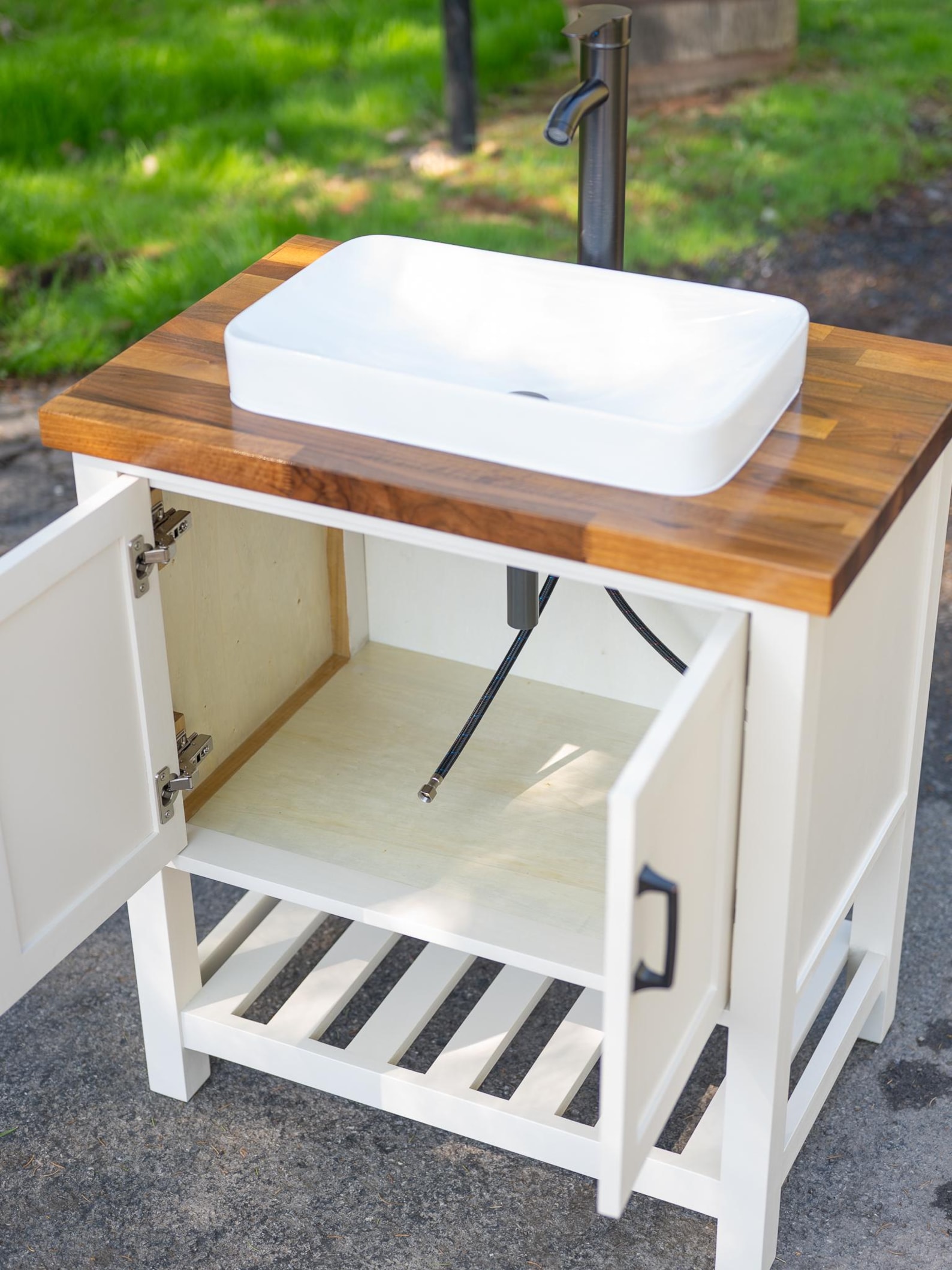 Black Walnut Butcher Block Bathroom Vanity - Etsy