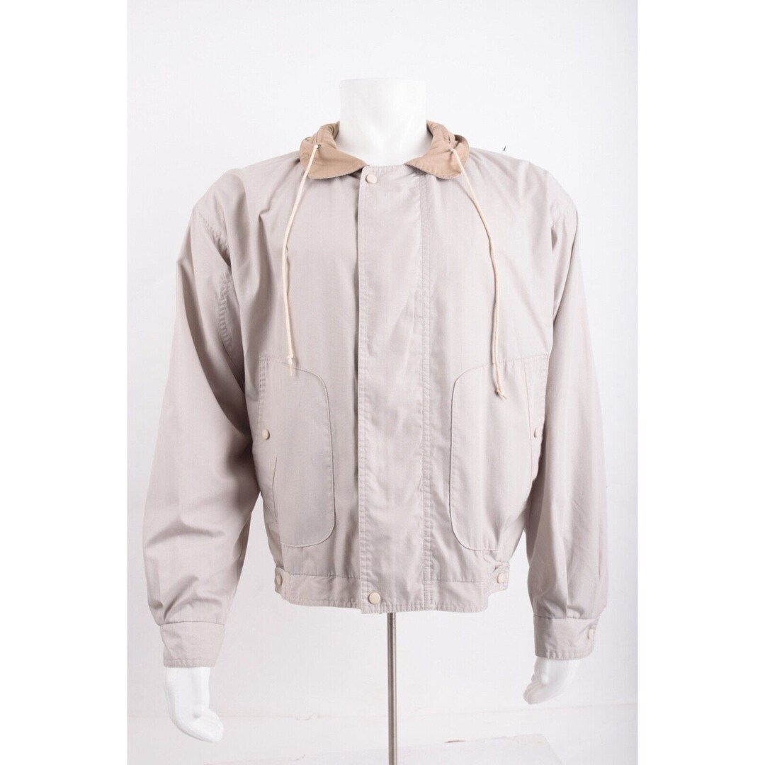 Members Only Mens Lightweight Racer Bomber Jacket Coat US 44 Beige L ...