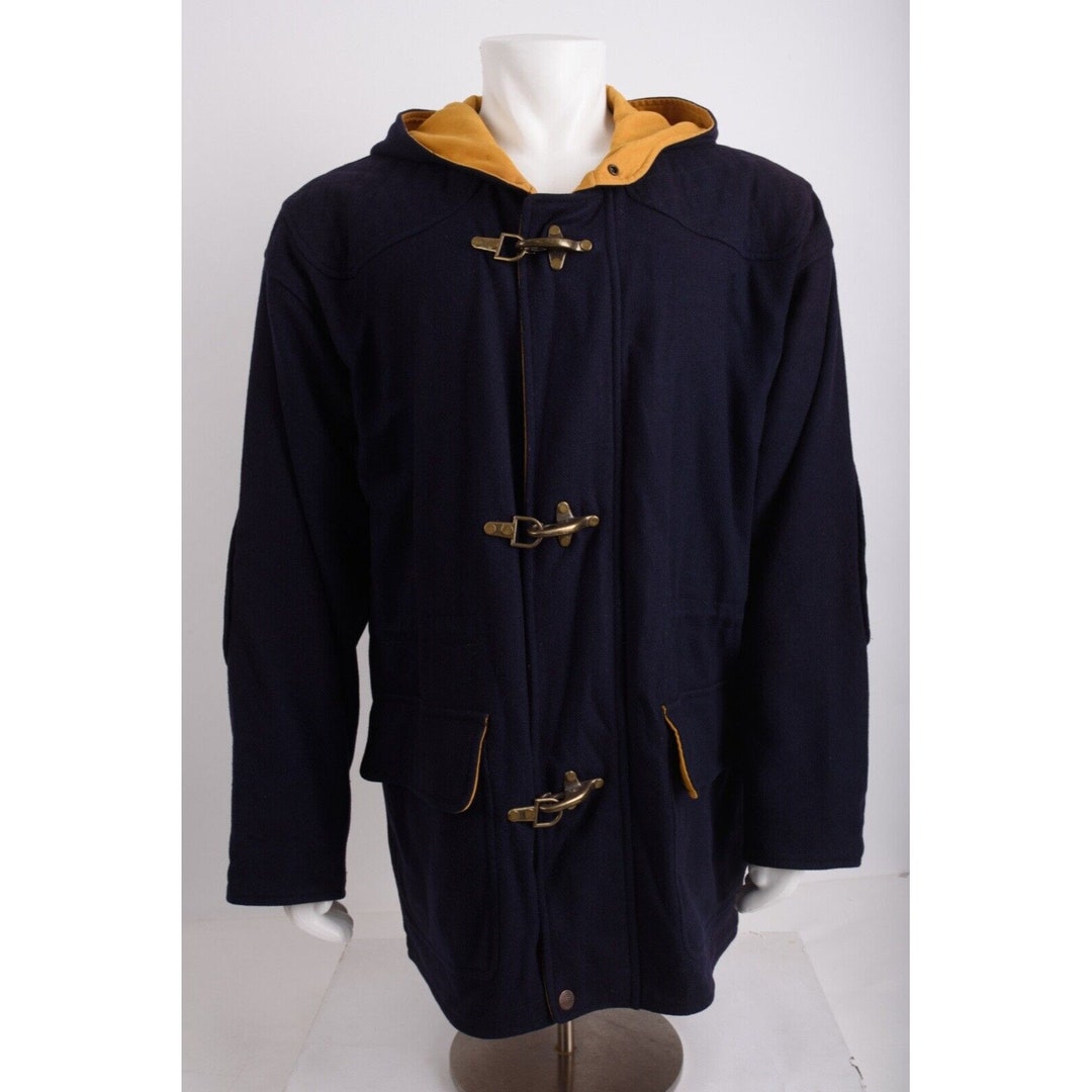 Town & Country Mens Blue Yellow Reversible Coat Jacket Field L Fireman ...