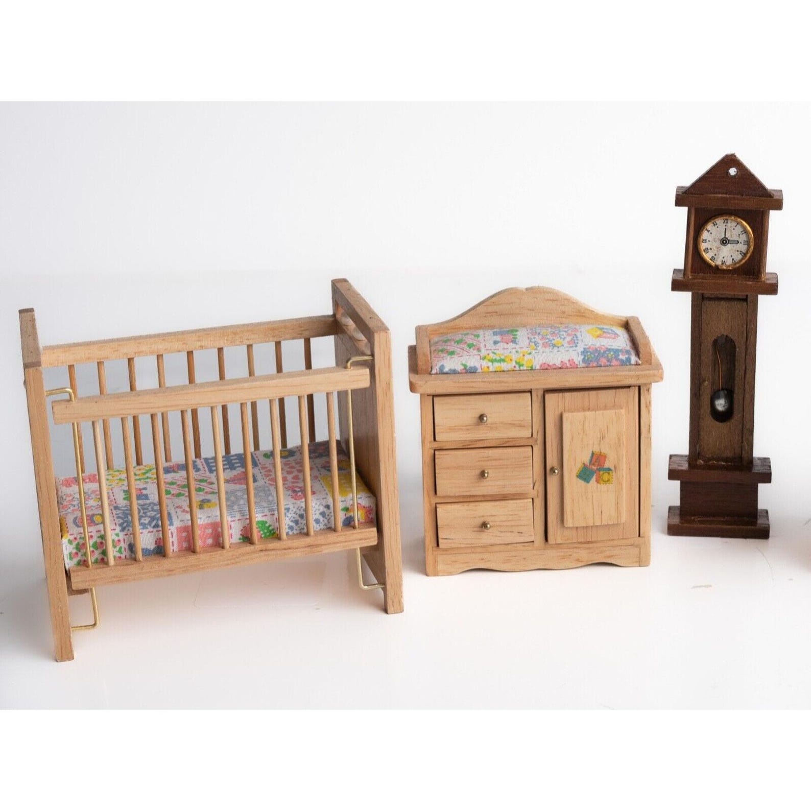 Vintage Prince Classics Mini Doll House Furniture Set of 6 Clock Crib ...