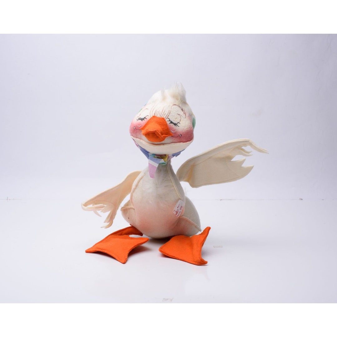 Annalee Doll Cloth White Easter Duck Chick Bird Rainbow Bonnet 12" 1972 ...