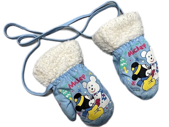 Vintage Disney Mickey baby boy girl mittens 12-18 mon… - Gem