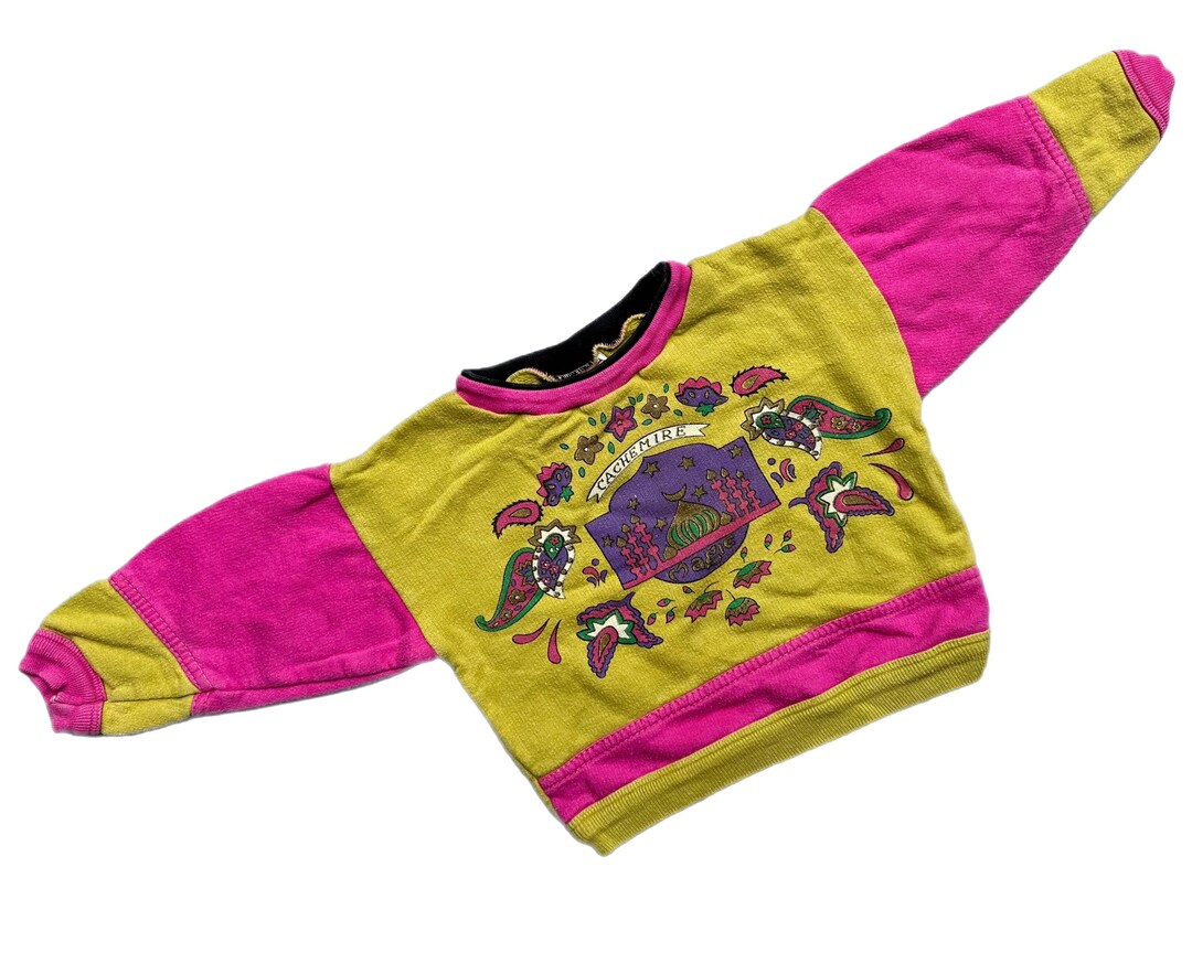 Vintage 1990s Bright Colour Block Girls Sweatshirt 9-12 Months - Etsy